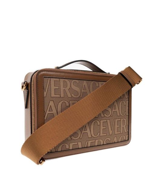 Versace Allover Messenger Bag in Brown for Men | Lyst