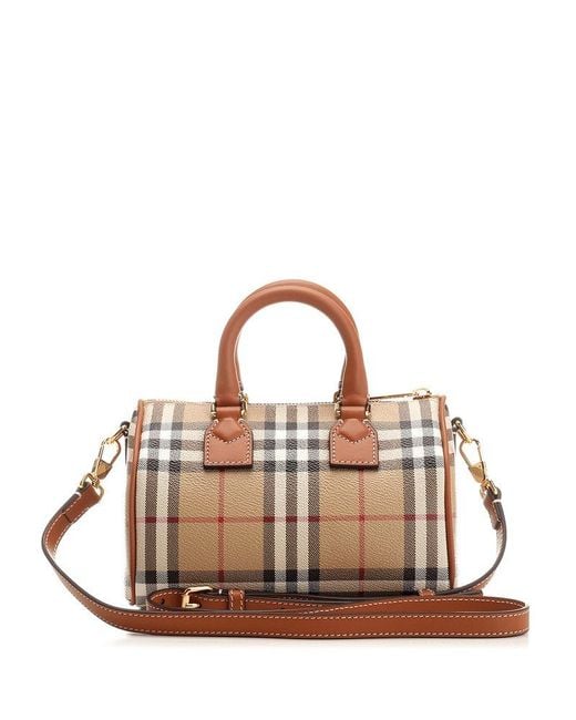 Burberry Vintage Check Medium Bowling Bag in Brown | Lyst