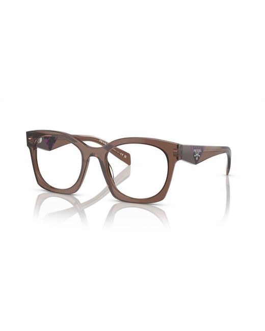 Prada Square Frame Glasses in Black | Lyst UK