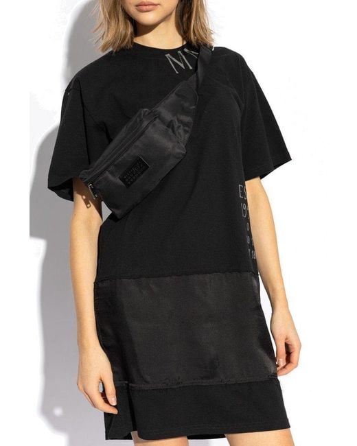 MM6 by Maison Martin Margiela Numbers-Appliqué Zip-Up Belt Bag in Black ...