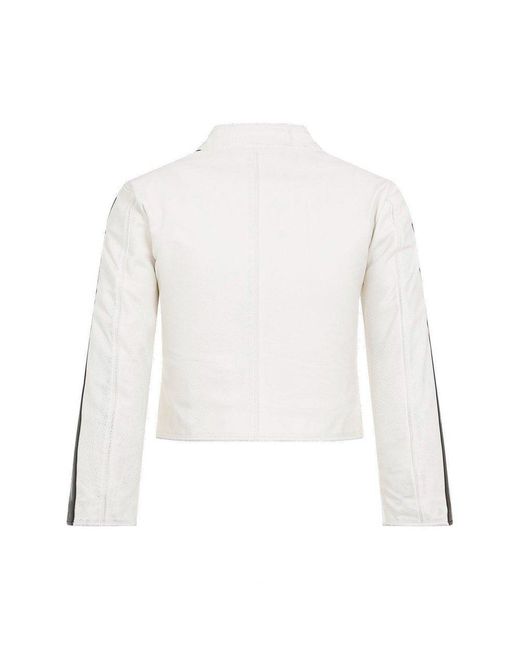Balenciaga Leather Racer Jacket in Natural | Lyst