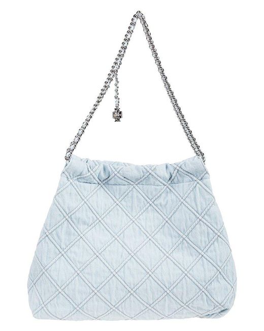 Tory Burch Fleming Soft Denim Hobo Bag in Blue | Lyst