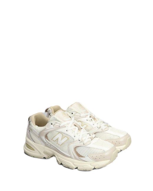 New Balance 530 Logo Patch Lace-Up Sneakers in White | Lyst UK