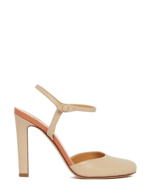 Francesco Russo Round Toe Mary Jane Pumps in White | Lyst