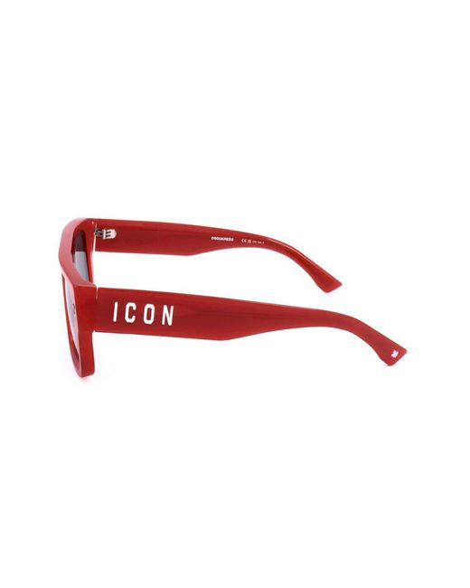 DSquared² Icon Rectangle Frame Sunglasses in Red for Men | Lyst UK