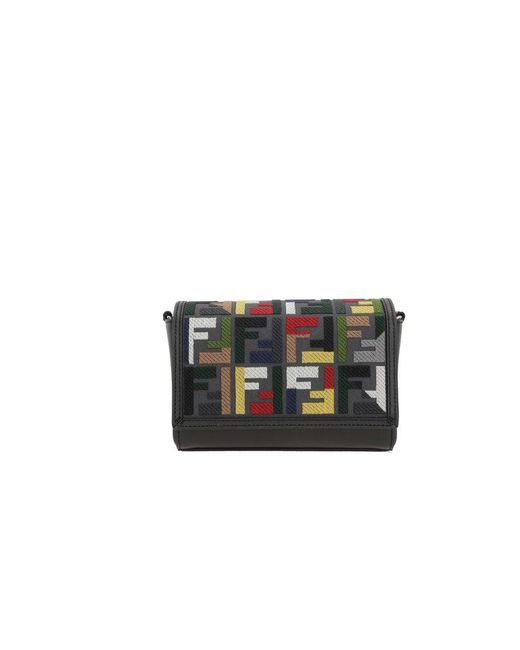 Fendi Compact Logo Detailed Messenger Bag in Black for Men | Lyst