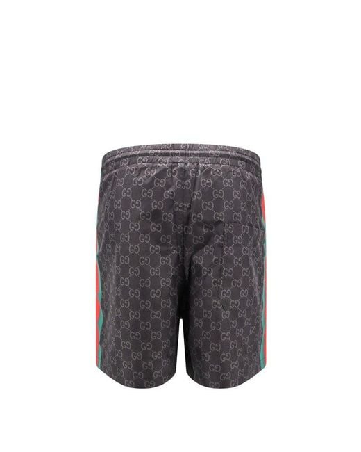 Gucci Gg Nylon Jacquard Swim Trunks in Gray for Men | Lyst