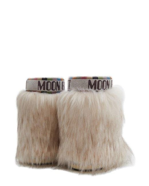 Moon Boot Icon Yeti Round Toe Boots in Brown | Lyst