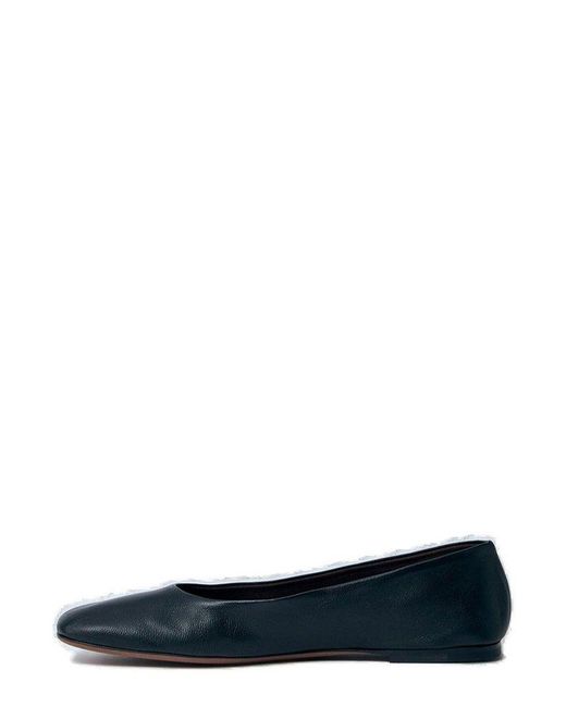 The Row Square Ballet Flat Shoes in Black | Lyst