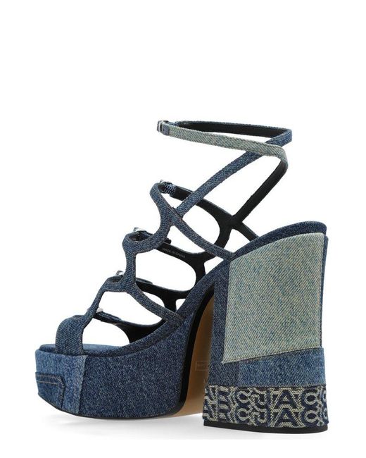 Marc Jacobs The Deconstructed Denim Kiki Platform Sandals in Blue | Lyst
