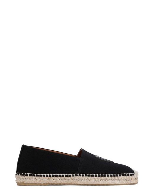 Ralph Lauren Purple Label Logo Patch Slip-on Espadrilles in Black for ...