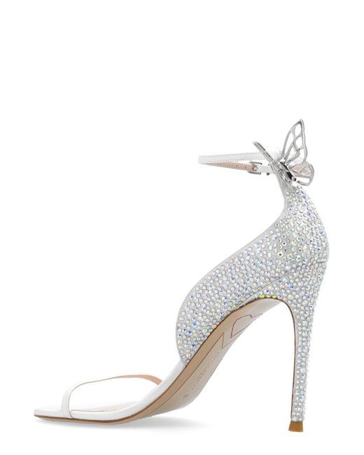 Sophia Webster Mariposa Embellished Ankle Strap Sandals in White | Lyst