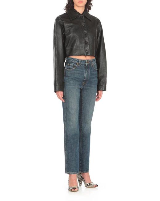 Khaite Sue Leather Jacket in Black | Lyst