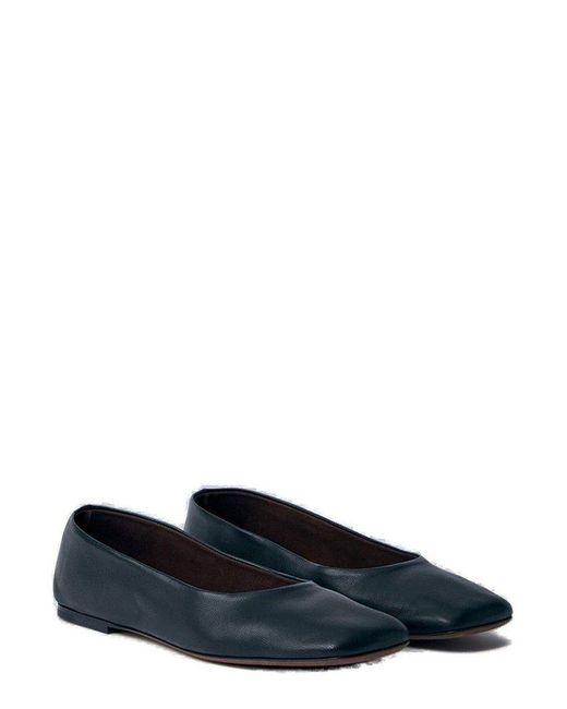 The Row Square Ballet Flat Shoes in Black | Lyst