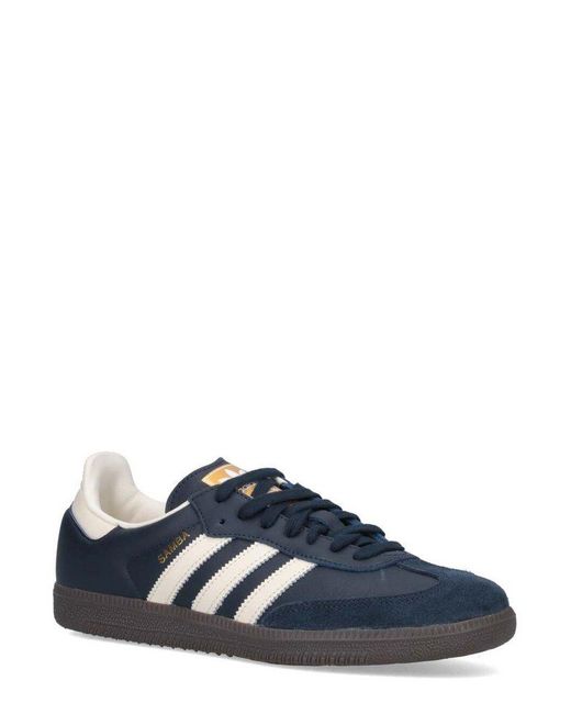 adidas Originals Samba Og Suede-trimmed Leather Sneakers in Blue for ...