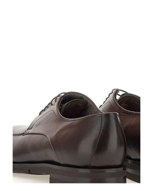 Santoni Stacked Heel Gradient-Effect Derby Shoes in Brown for Men | Lyst