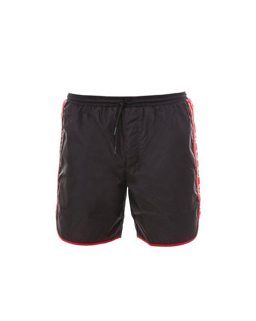 Gucci Logo Stripe Swim Trunks in Gray for Men | Lyst