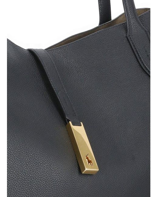 Polo Ralph Lauren Polo Id Large Top Handle Bag in Black | Lyst