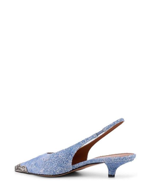 Paris Texas Jessica Western Slingback Pumps in Blue | Lyst