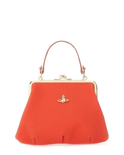 Vivienne Westwood Logo Plaque Tote Bag in Red | Lyst