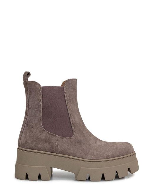 Ennequadro Platform Chelsea Boots in Brown | Lyst