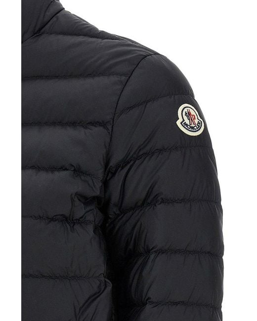 Moncler The Lans Logo Patch Zip-Up Jacket in Black | Lyst