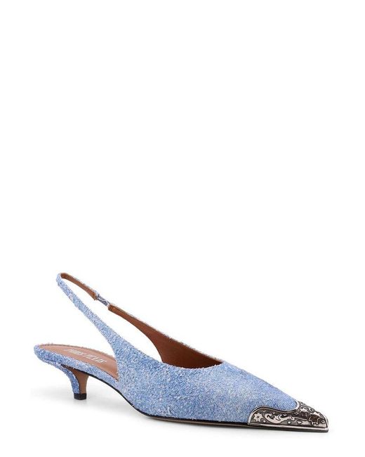 Paris Texas Jessica Western Slingback Pumps in Blue | Lyst