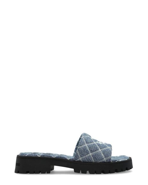 Marc Jacobs The Quilted Denim Lug Sole Slides in Blue | Lyst