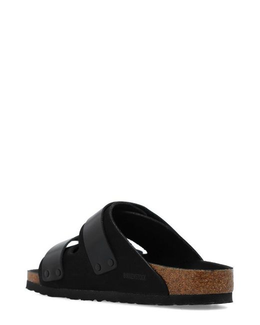 Birkenstock Uji Open-Toe Slides in Black | Lyst