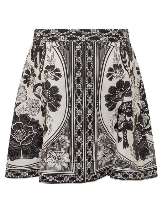 FARM Rio Flower Skirt in Gray | Lyst