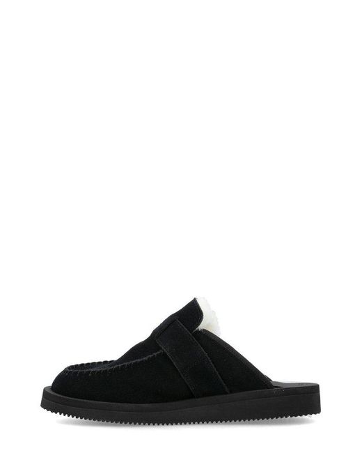 Suicoke Lemi Buckle Detailed Slip-on Slippers in Black | Lyst