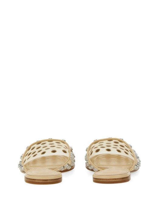 Alexander Wang Stud Detailed Sheer Sandals in Natural | Lyst