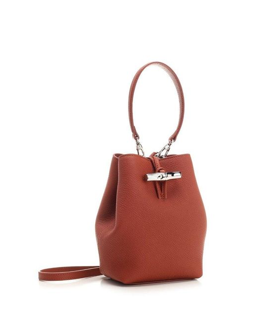 Longchamp Le Roseau Essential Xs Bucket Bag in Red | Lyst