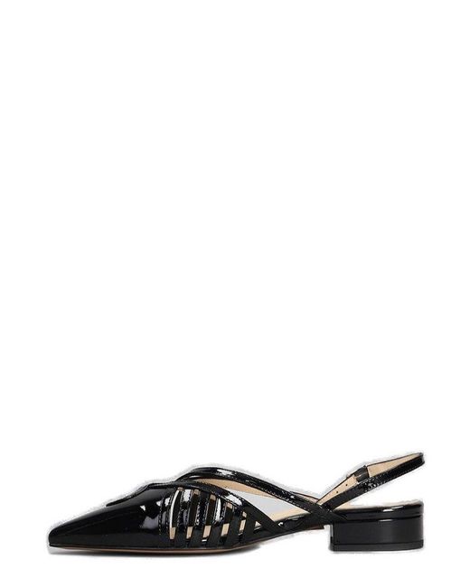 Anna F. Caged Pointed-Toe Ballet Flats in Black | Lyst