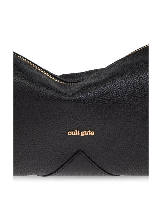 Cult Gaia Hera Logo Lettering Mini Shoulder Bag in Black | Lyst