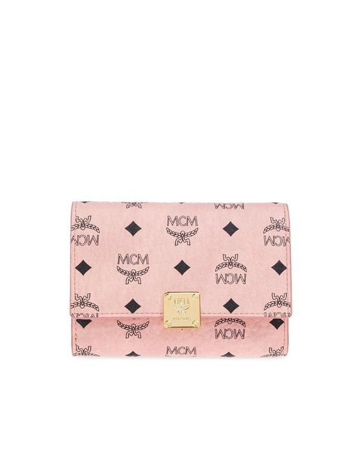 MCM Aren Monogrammed Trifold Wallet in Black | Lyst UK