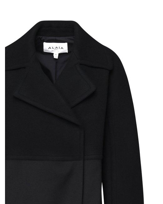 Alaïa Classic Coat in Black | Lyst