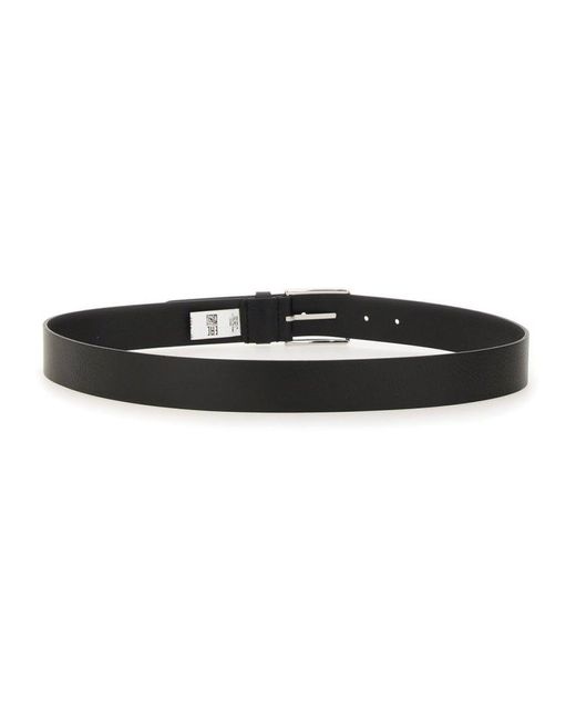 BOSS Logo Engraved Buckle-Fastened Belt in Black for Men | Lyst