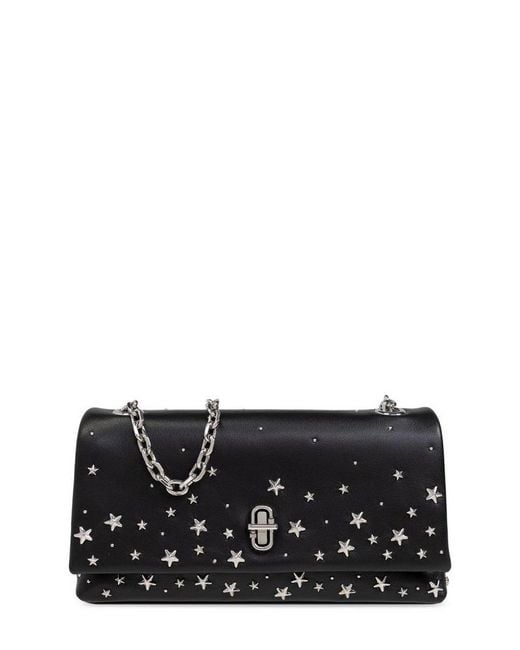 Marc Jacobs The Star Embellished Dual Chain Shoulder Bag in Black | Lyst