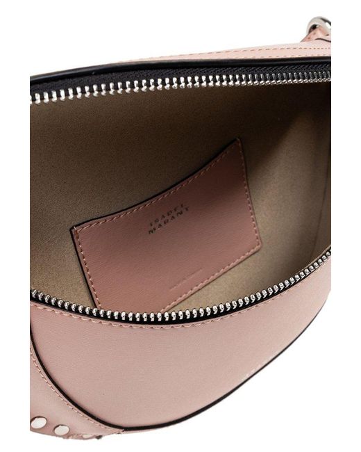Isabel Marant Skano Studded Logo Stamp Shoulder Bag in Pink | Lyst