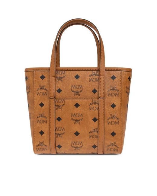 MCM Handbag With Monogram in Brown | Lyst