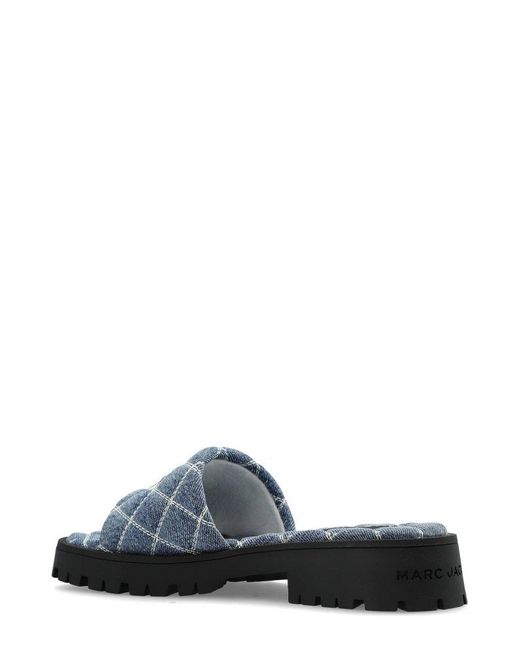 Marc Jacobs The Quilted Denim Lug Sole Slides in Blue | Lyst