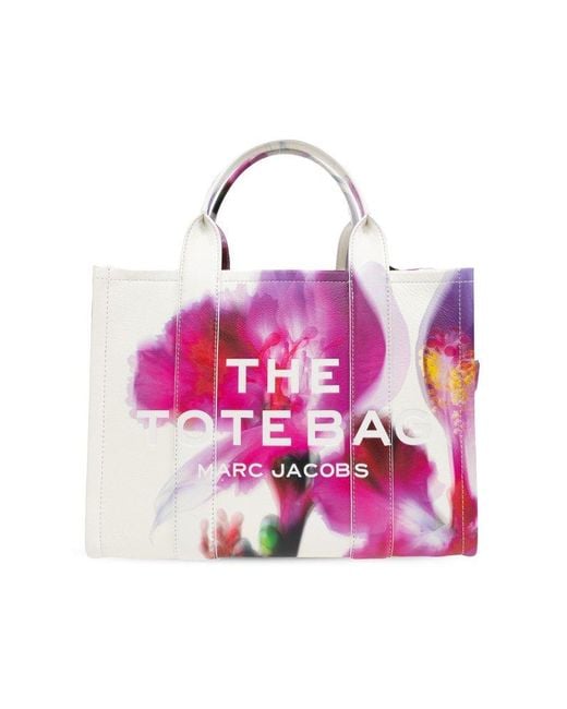 Marc Jacobs The Future Floral Logo Debossed Medium Tote Bag in Pink ...