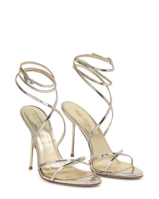 Paris Texas Liz Lace-Up Sandals in Metallic | Lyst