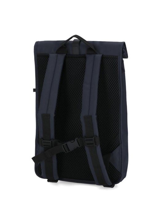 Rains Rolltop Rucksack Logo Detailed Backpack in Blue | Lyst