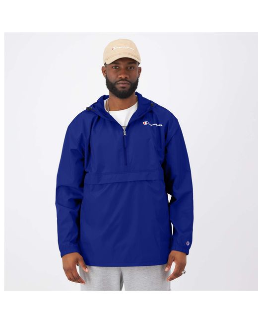 Champion Stadium Packable Jacket, Script Logo in Blue for Men | Lyst
