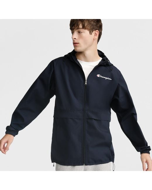 Champion Stadium Full-Zip Jacket, Script Logo in Blue for Men | Lyst