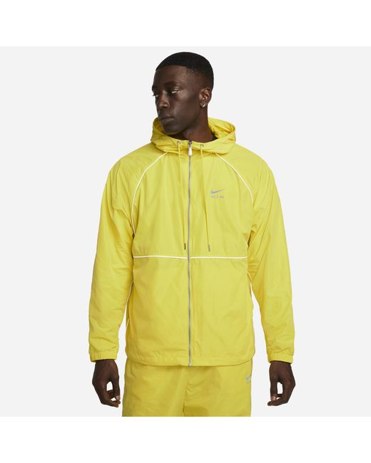 Nike Synthetic Air Woven Jacket in Yellow for Men | Lyst