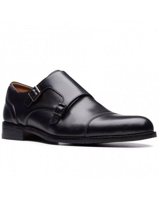 Clarks Craftarlo Monk Formal Shoes in Black for Men | Lyst UK