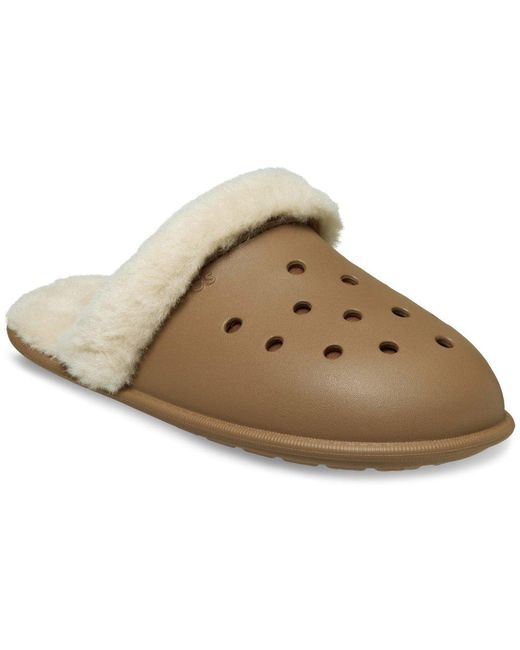 Crocs™ Classic Fuzz Scuff Slippers in Brown for Men | Lyst UK